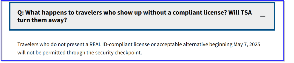 Effective May 7, 2025, you are now required to have a REAL ID or an ...